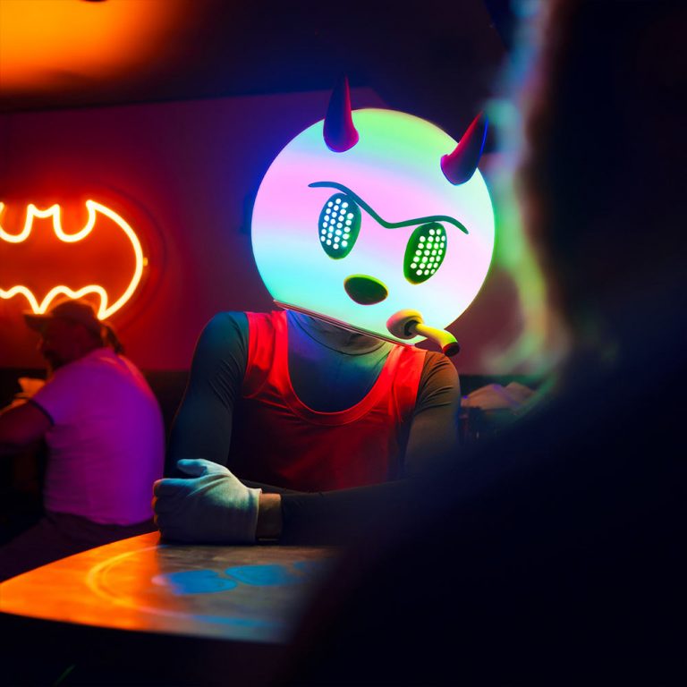 Custom made LED helmet with horns /comix cosplay helmet-ETERESHOP