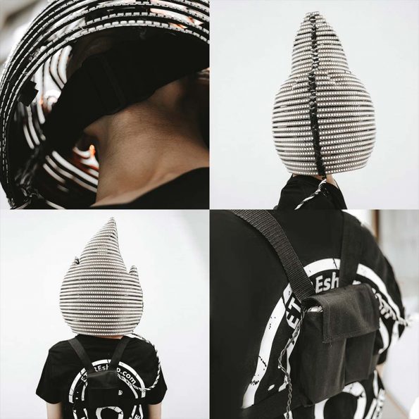 Led light up Screen Helmet "Fire" for performances and parties