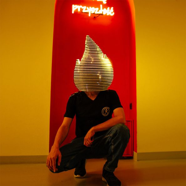 Led light up Screen Helmet "Fire" for performances and parties