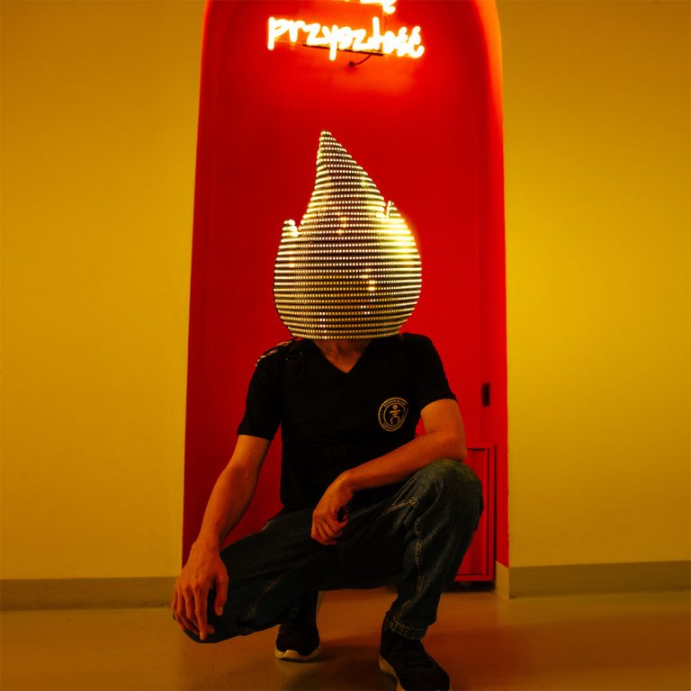 Led light up Screen Helmet "Fire" for performances and parties