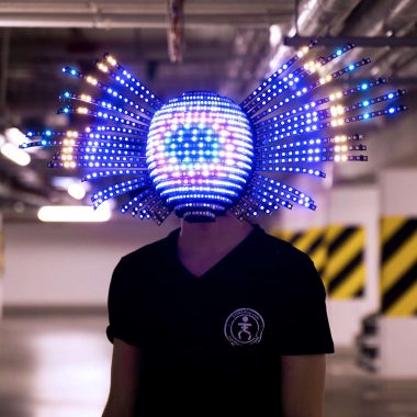 Cosplay Led light up screen mask "Owl" for parties and festivals