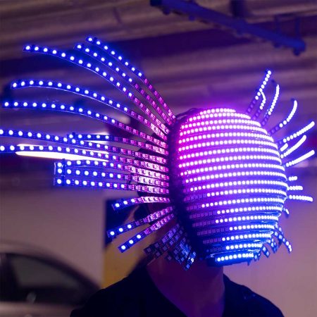 Cosplay Led light up screen mask "Owl" for parties and festivals
