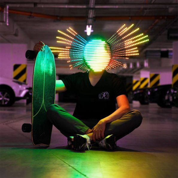 Cosplay Led light up screen mask "Owl" for parties and festivals