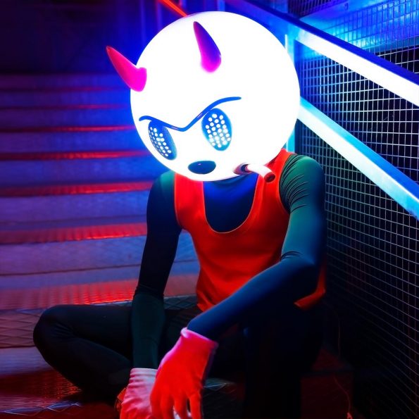 Custom made LED helmet with horns /comix cosplay helmet-ETERESHOP