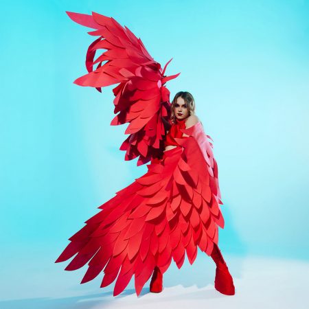 Cosplay Red Angel Wings Costume for Halloween, parties and festivals