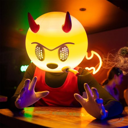 Custom made LED helmet with horns /comix cosplay helmet-ETERESHOP