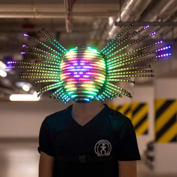 Cosplay Led light up screen mask "Owl" for parties and festivals