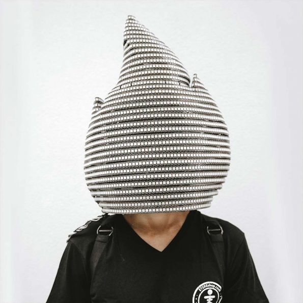 Led light up Screen Helmet "Fire" for performances and parties