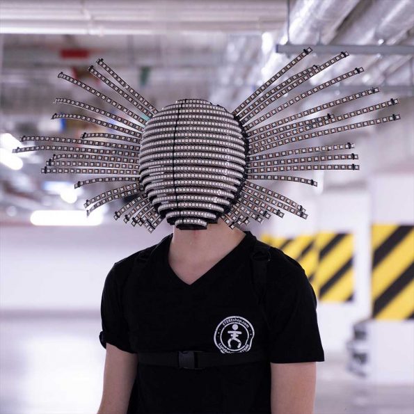 Cosplay Led light up screen mask "Owl" for parties and festivals