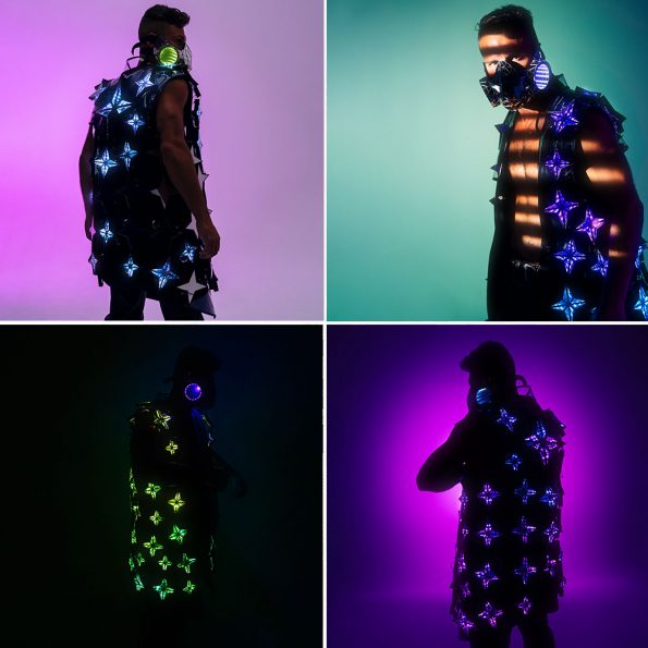 Rave LED light up Vest with Infinity Mirror Effect - by ETEREshop