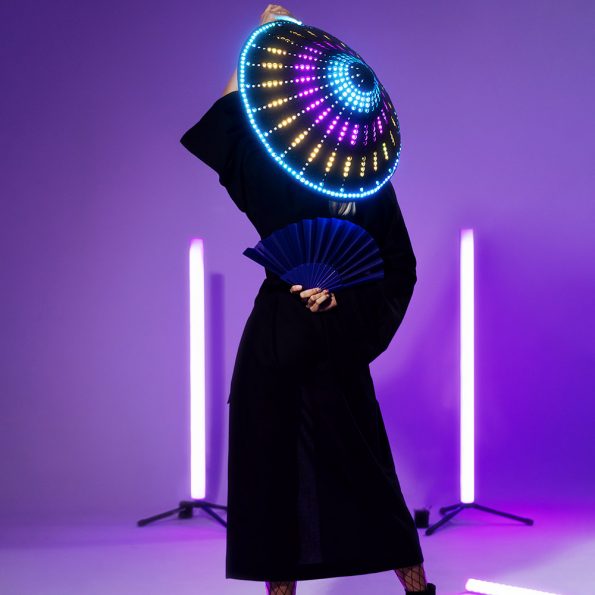Cosplay LED light up Japanese Samurai hat for performances and parties