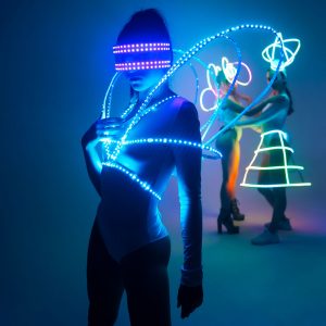 LED Light up dance cage outfit with 688 LEDs for events- by ETERESHOP