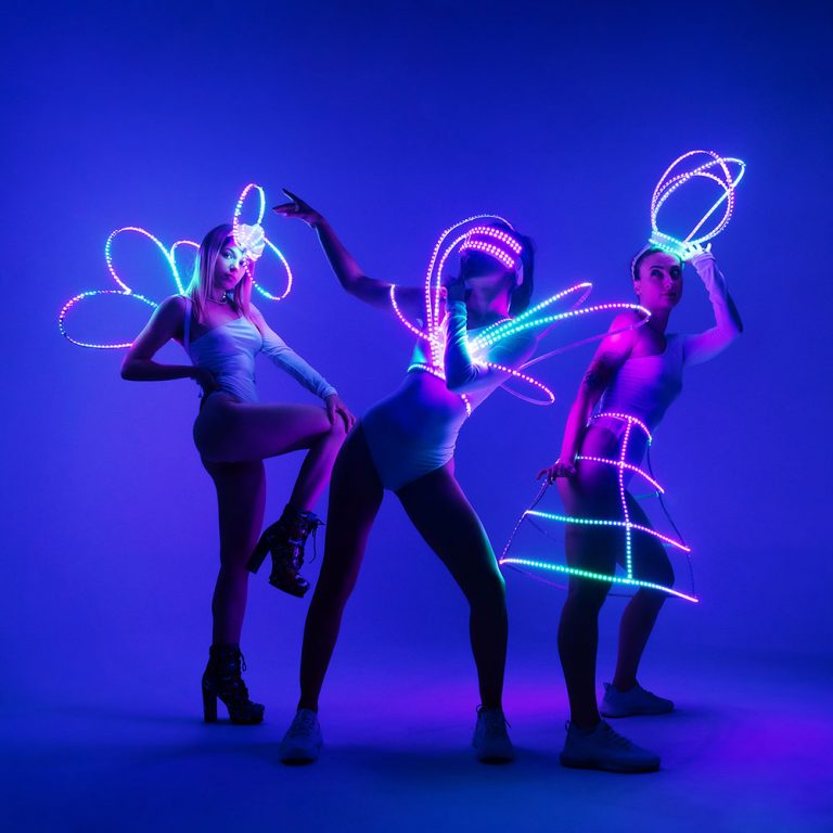 LED Light up dance cage outfit with 688 LEDs for events- by ETERESHOP