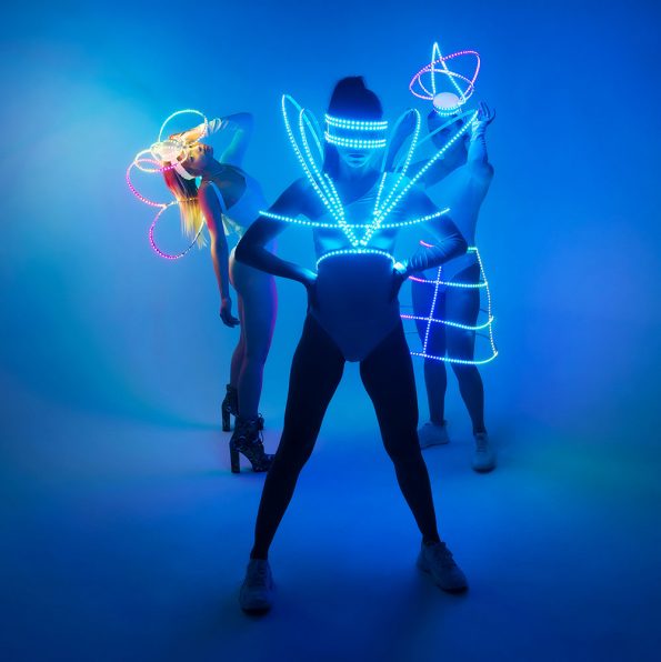 LED Light up dance cage outfit with 688 LEDs for events- by ETERESHOP