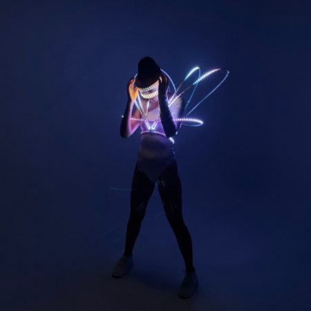 LED Light up dance cage outfit with 688 LEDs for events- by ETERESHOP