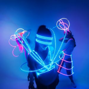 LED Light up dance cage outfit with 688 LEDs for events- by ETERESHOP