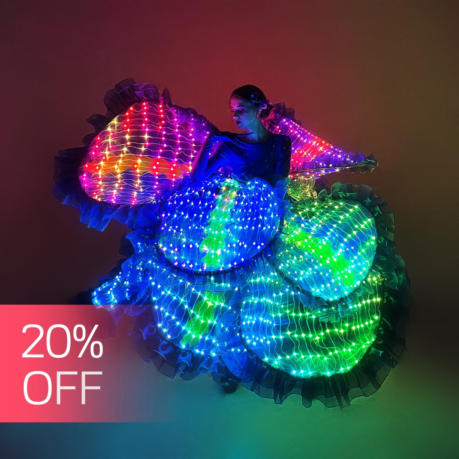 Led light up Adult Flower Dress for stage performances - ETERE