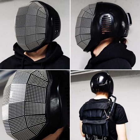 Light up DJ Helmet with led High Density Screen - by ETERESHOP