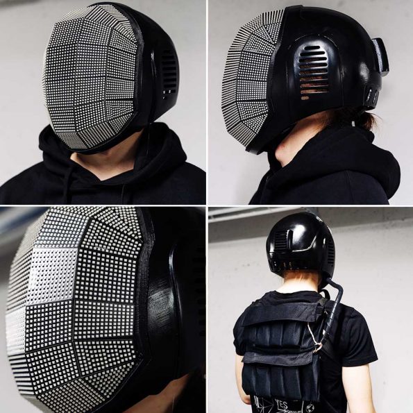 Light up DJ Helmet with led High Density Screen - by ETERESHOP