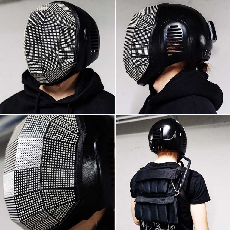 Light up DJ Helmet with led High Density Screen - by ETERESHOP