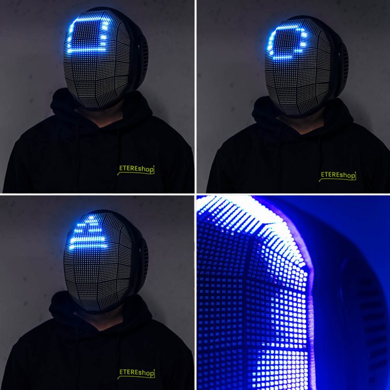 Light up DJ Helmet with led High Density Screen - by ETERESHOP