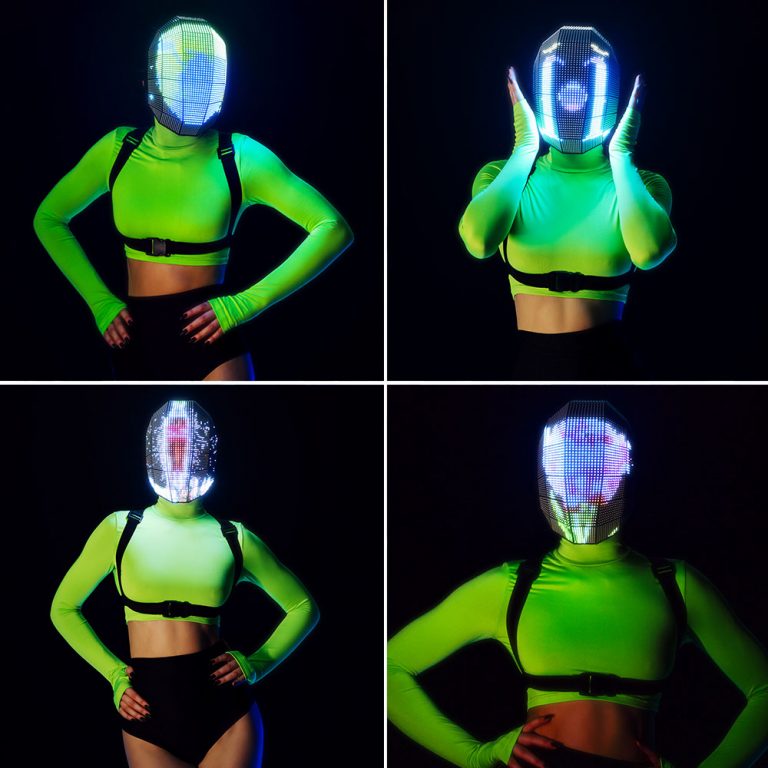 LED High Density Screen light up Rave DJ Mask - by ETERESHOP