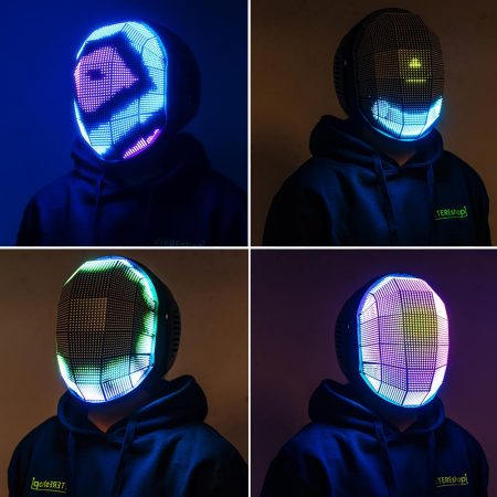 Light up DJ Helmet with led High Density Screen - by ETERESHOP