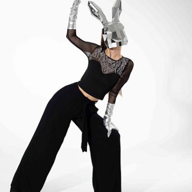 3D Mirror Polygonal Rabbit Mask on the face - by ETERESHOP