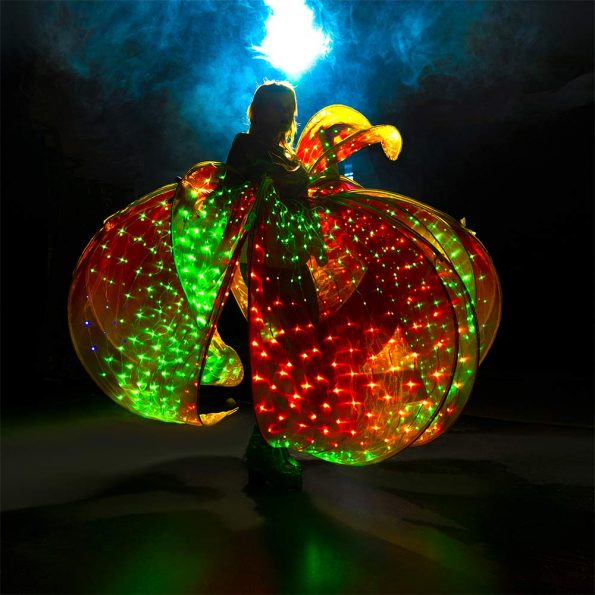 LED Glow-in-the-Dark Flower Dress for Artist Performances