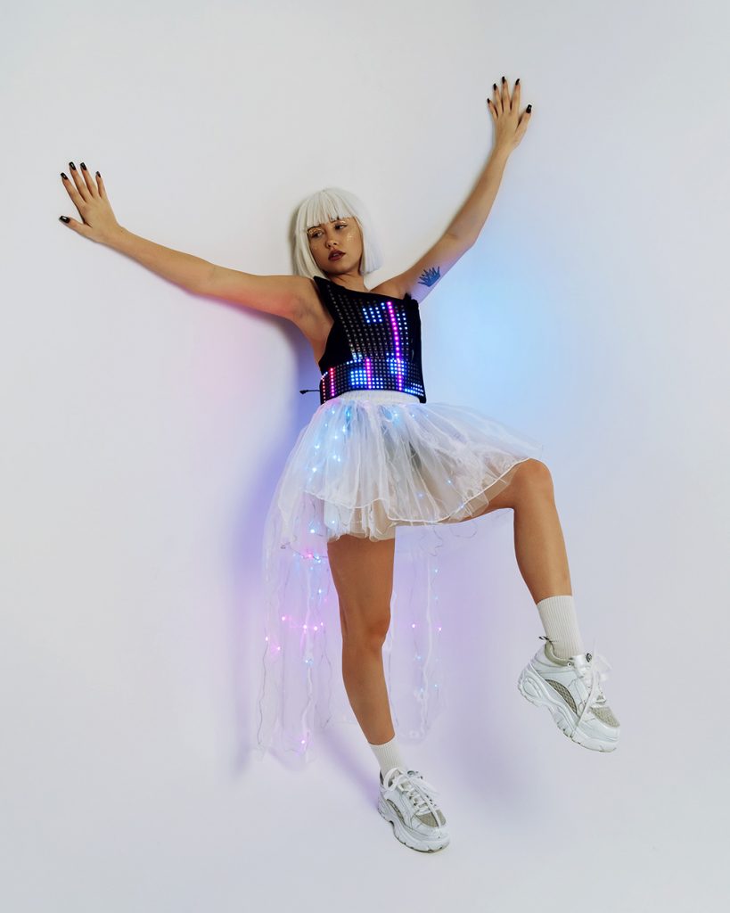 Rave led light up Dress with Screen Belt for dancing - ETERE