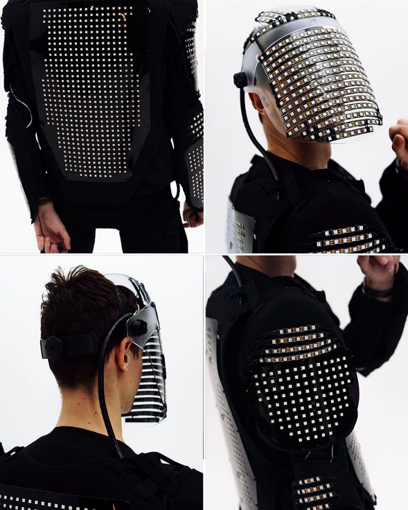 Programmable LED light up robot suit for artists - by ETERESHOP