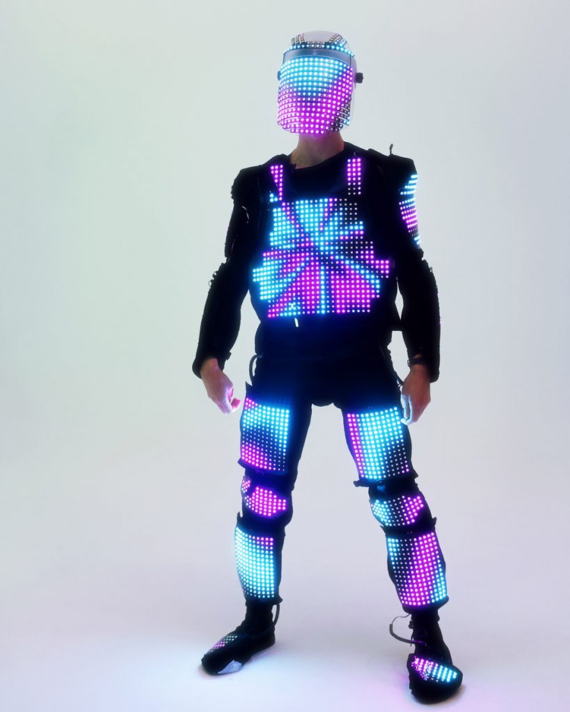 Programmable LED light up robot suit for artists - by ETERESHOP