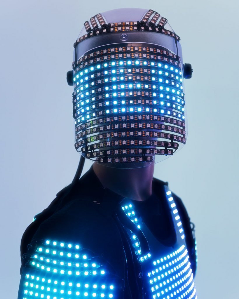 Programmable LED light up robot suit for artists - by ETERESHOP