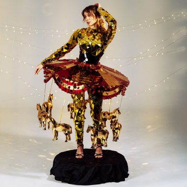 Carnival Custom Women's Mirror Costume with Moving Horses