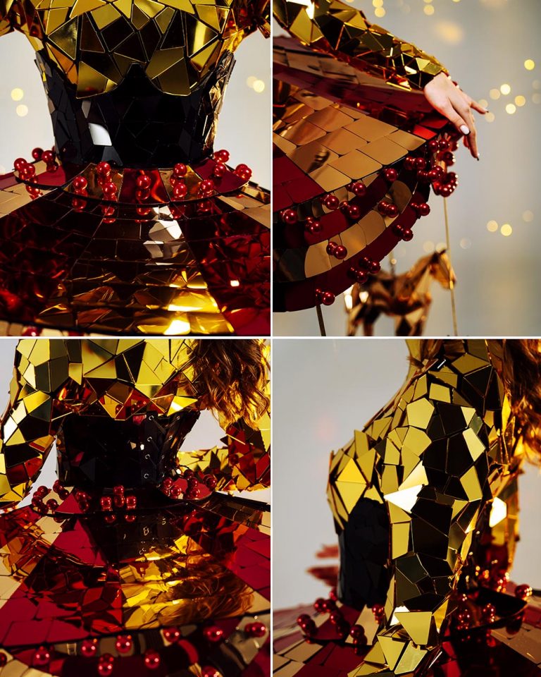 Carnival Custom Women's Mirror Costume with Moving Horses