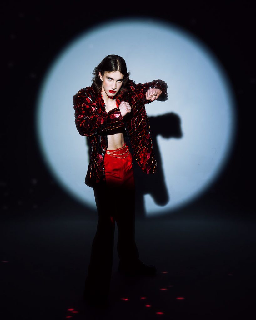 Red Mirror Jacket With LEDs - by ETEREshop