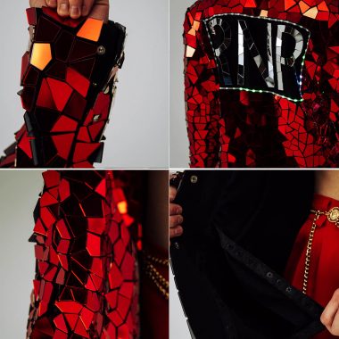 Red Mirror Jacket With LEDs - by ETEREshop