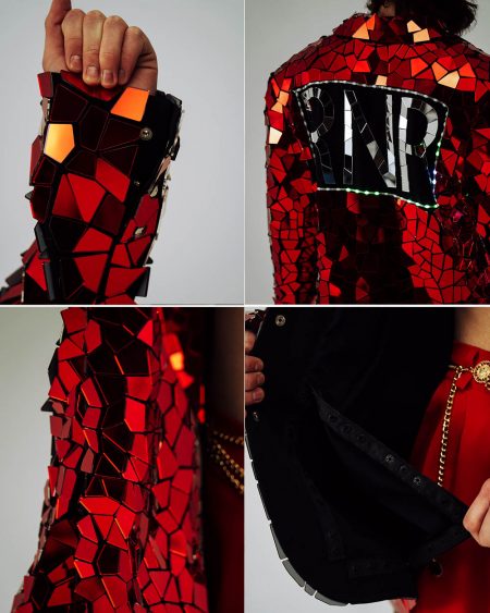 Red Mirror Jacket With LEDs - by ETEREshop