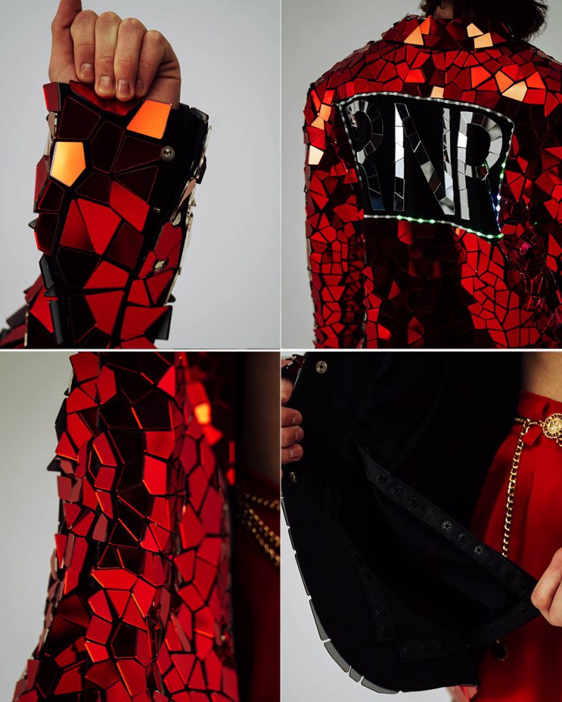 Red Mirror Jacket With LEDs - by ETEREshop