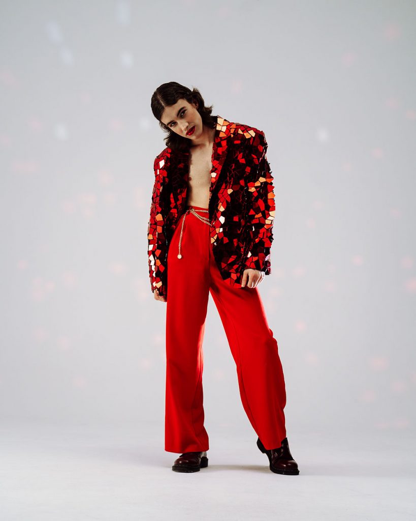 Red Mirror Jacket With LEDs - by ETEREshop