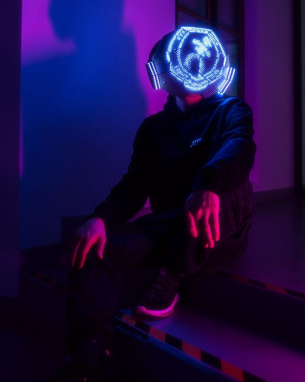 LED Dense Programmable Light up DJ helmet - by ETERESHOP