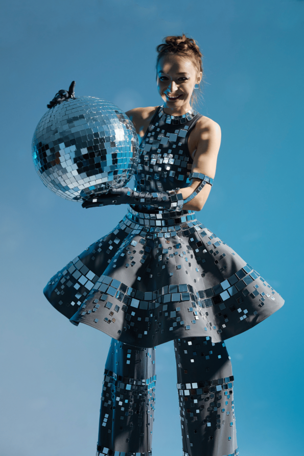 Female Mirror Stilt Walker Dress Costume - by ETERESHOP