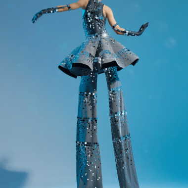 Female Mirror Stilt Walker Dress Costume - by ETERESHOP