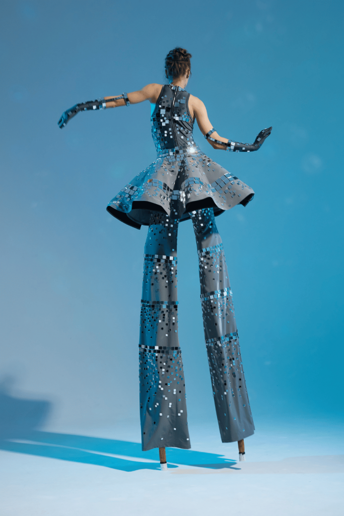Female Mirror Stilt Walker Dress Costume - by ETERESHOP