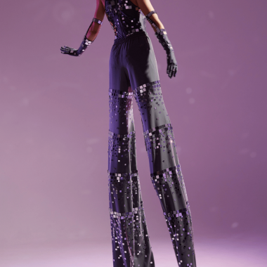Female Mirror Stilt Walker Dress Costume - by ETERESHOP