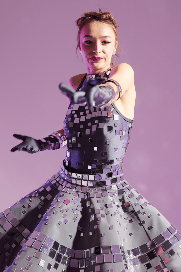 Female Mirror Stilt Walker Dress Costume - by ETERESHOP