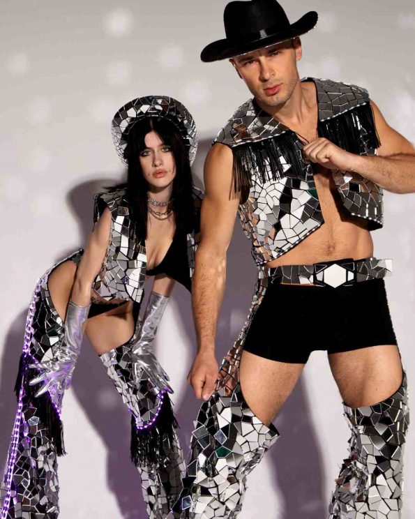 Women's Mirror LED Sexy Cowboy Costume - by ETEREshop