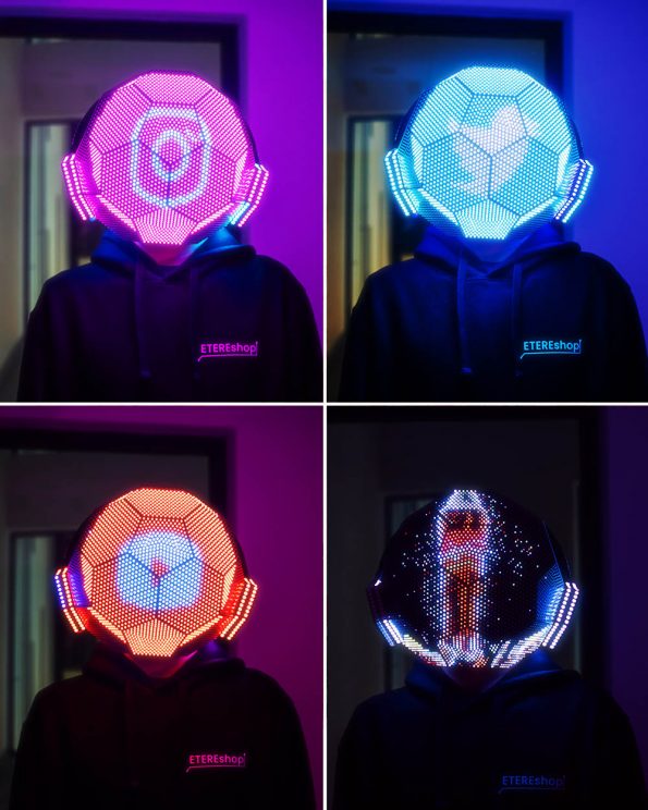 LED Dense Programmable Light up DJ helmet - by ETERESHOP
