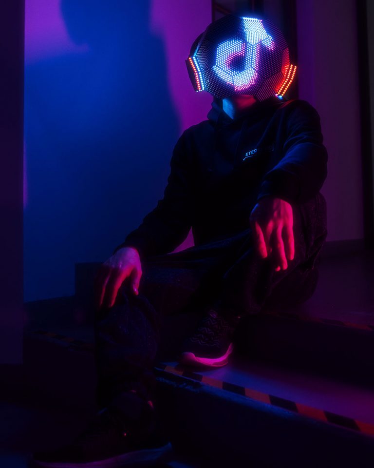LED Dense Programmable Light up DJ helmet - by ETERESHOP