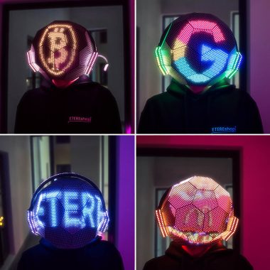 LED Dense Programmable Light up DJ helmet - by ETERESHOP
